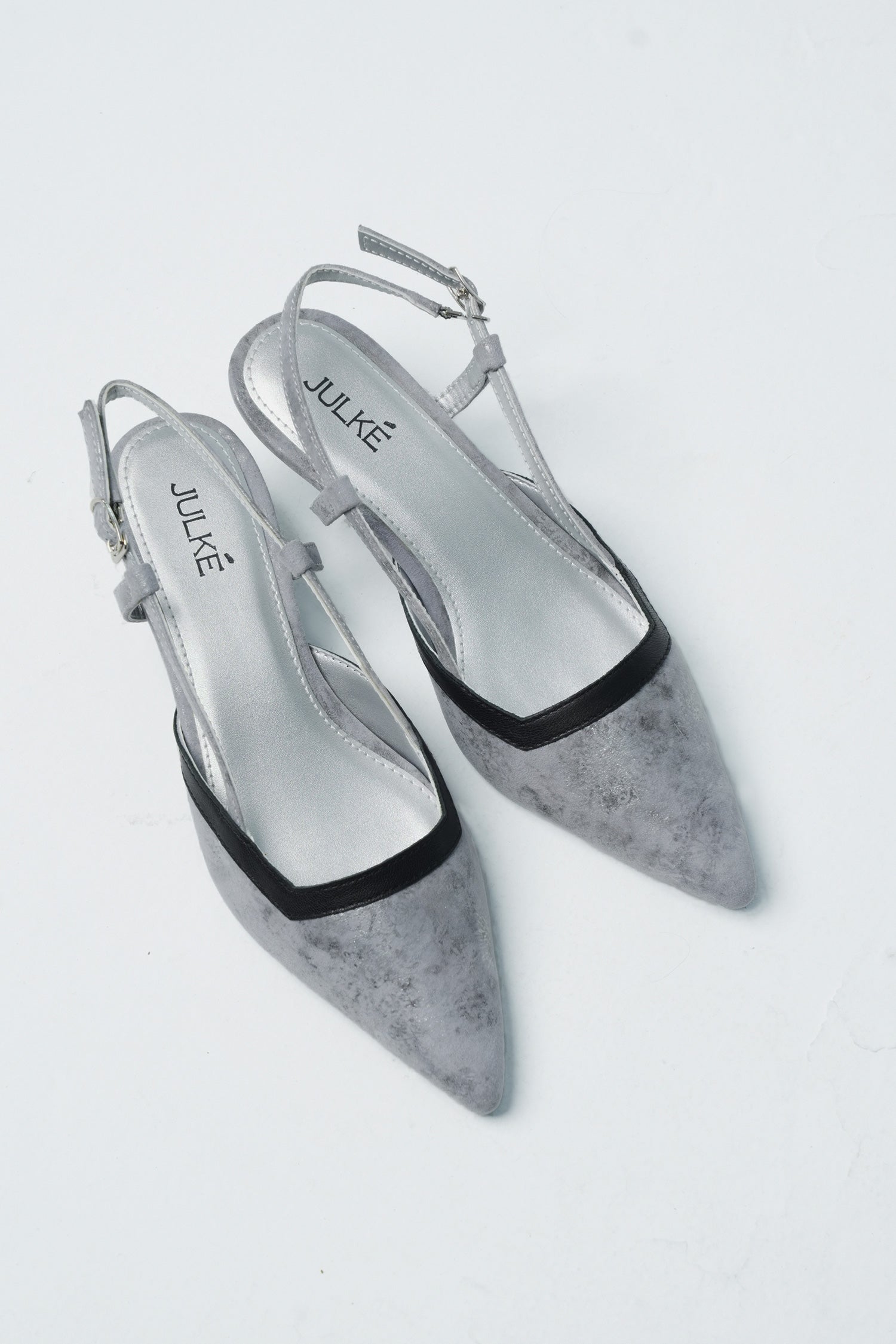 Mallory - Women Kitten Heel Shoes In Light Grey | JULKÉ